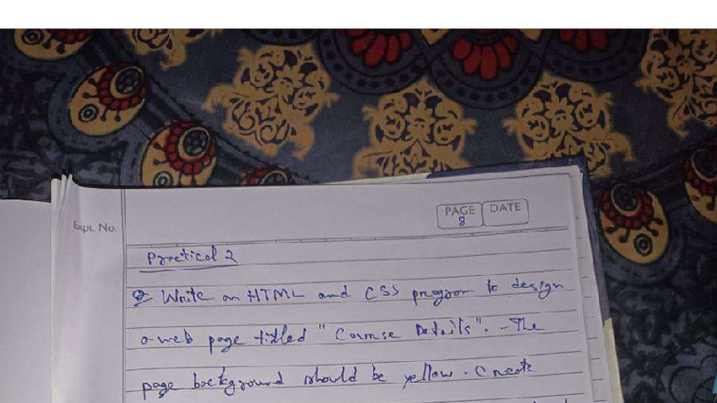 HTML & CSS Practical 2: Web Page Design (Expt. No. 8) - Studocu