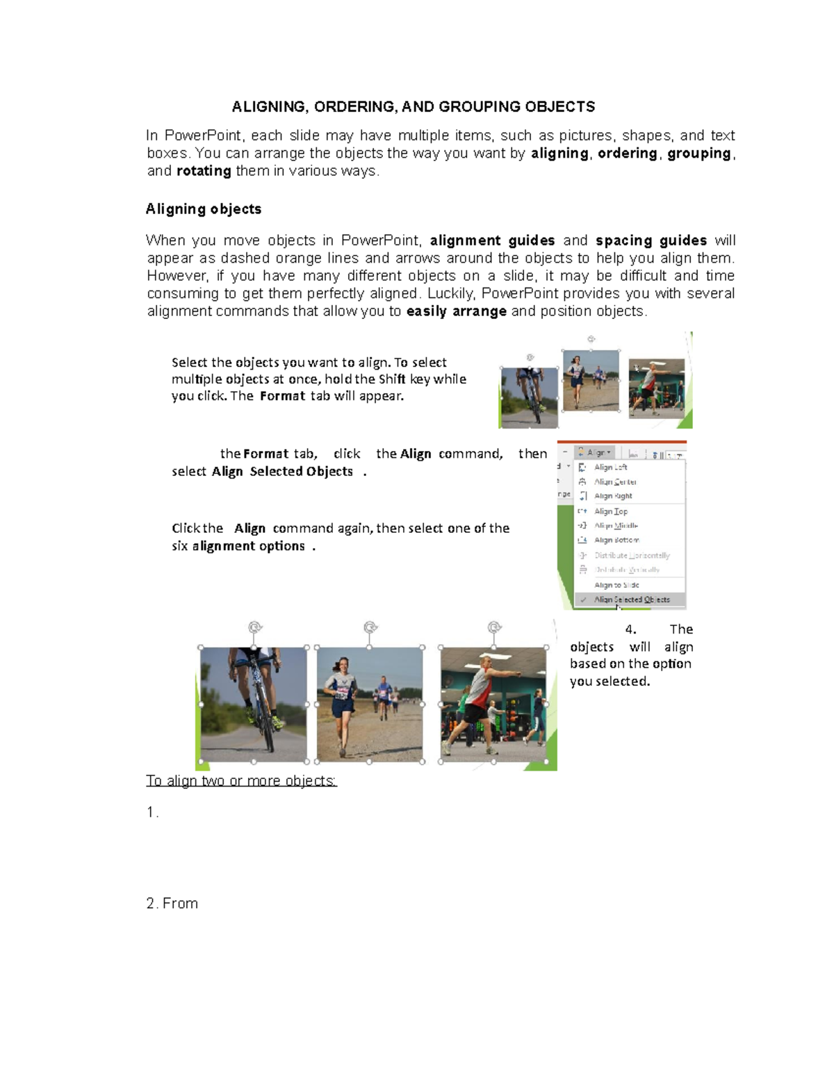 PowerPoint Techniques: Aligning, Ordering & Grouping Objects Guide ...