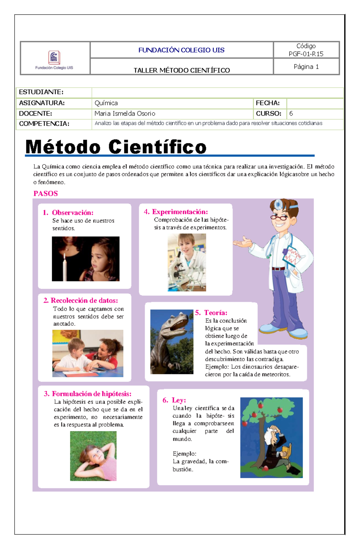 Taller 6-4 Método Científico - Método Científico La Química como ...