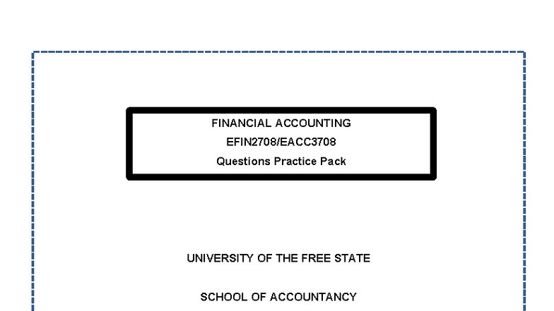 FINANCIAL ACCOUNTING Test 3 Questions Practice Pack - Studocu
