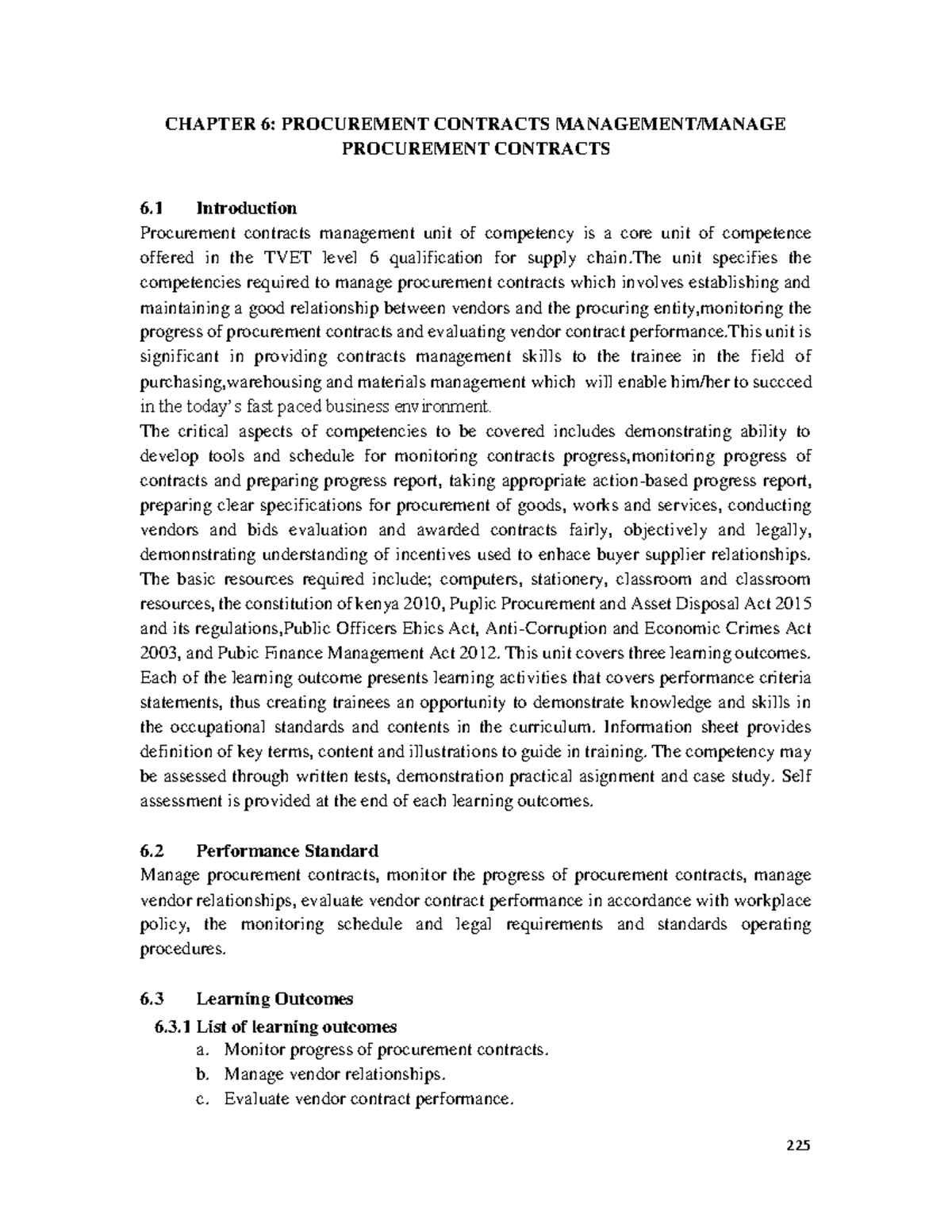 CHAPTER 6: PROCUREMENT CONTRACTS - Managing Vendor Relationships and ...