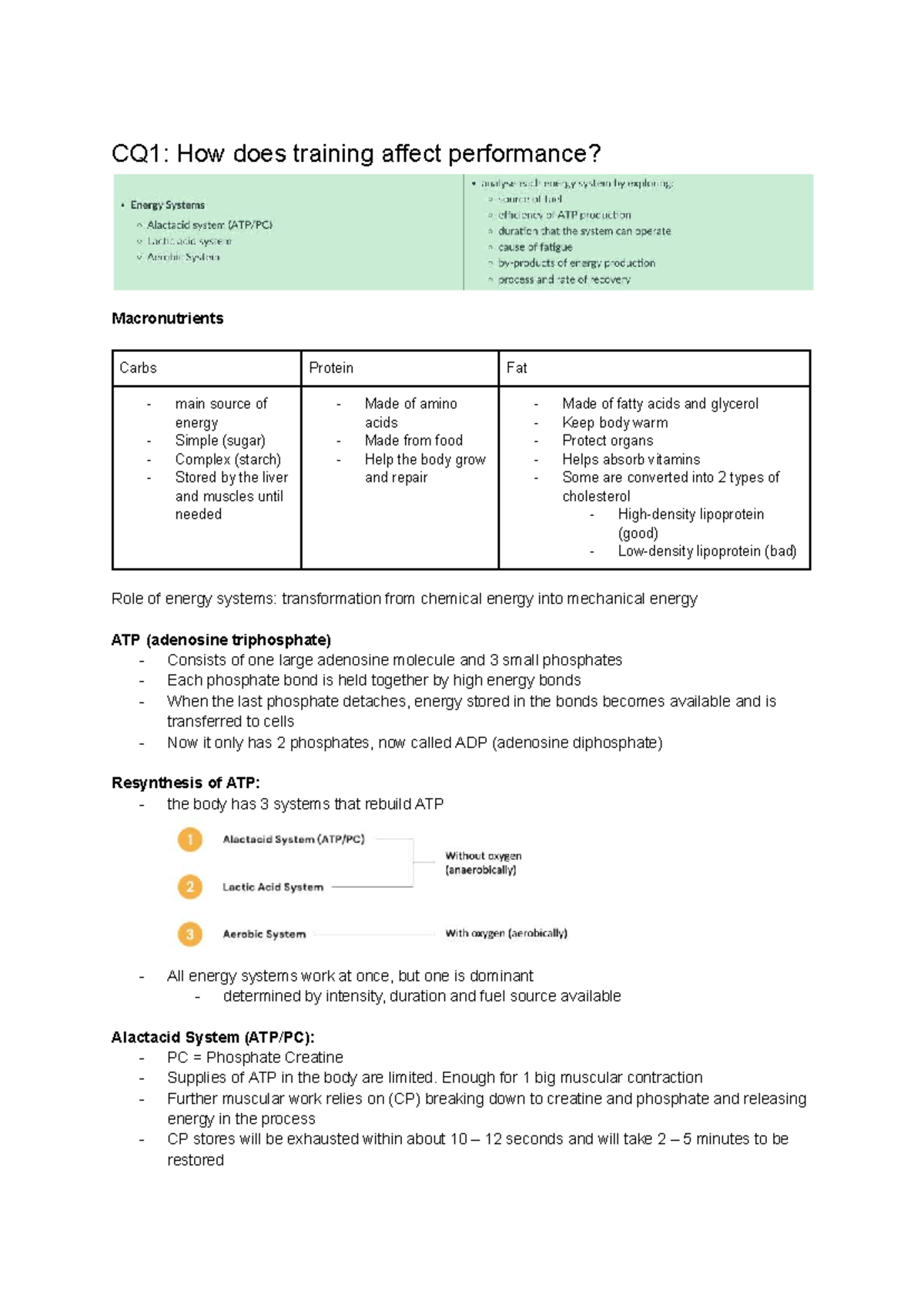 12 PDHPE Summary Notes: Training, Nutrition, and Performance Insights ...