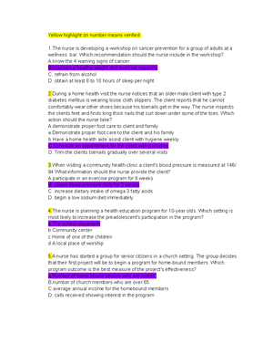 Module 2 Exam - Practice exam community nursing - Module 2 Exam Due No ...