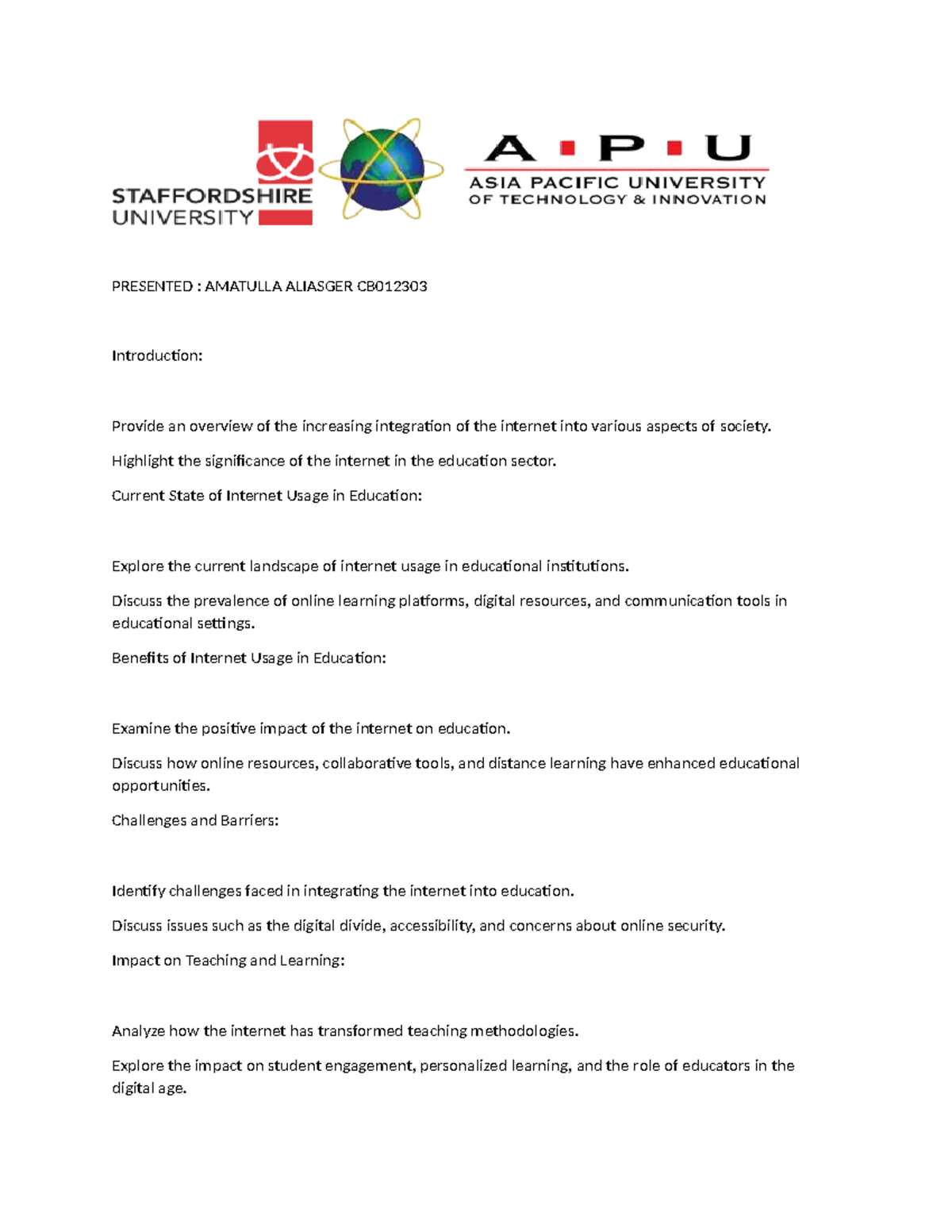 DRP Networking: Internet Usage in Education Overview and Insights - Studocu