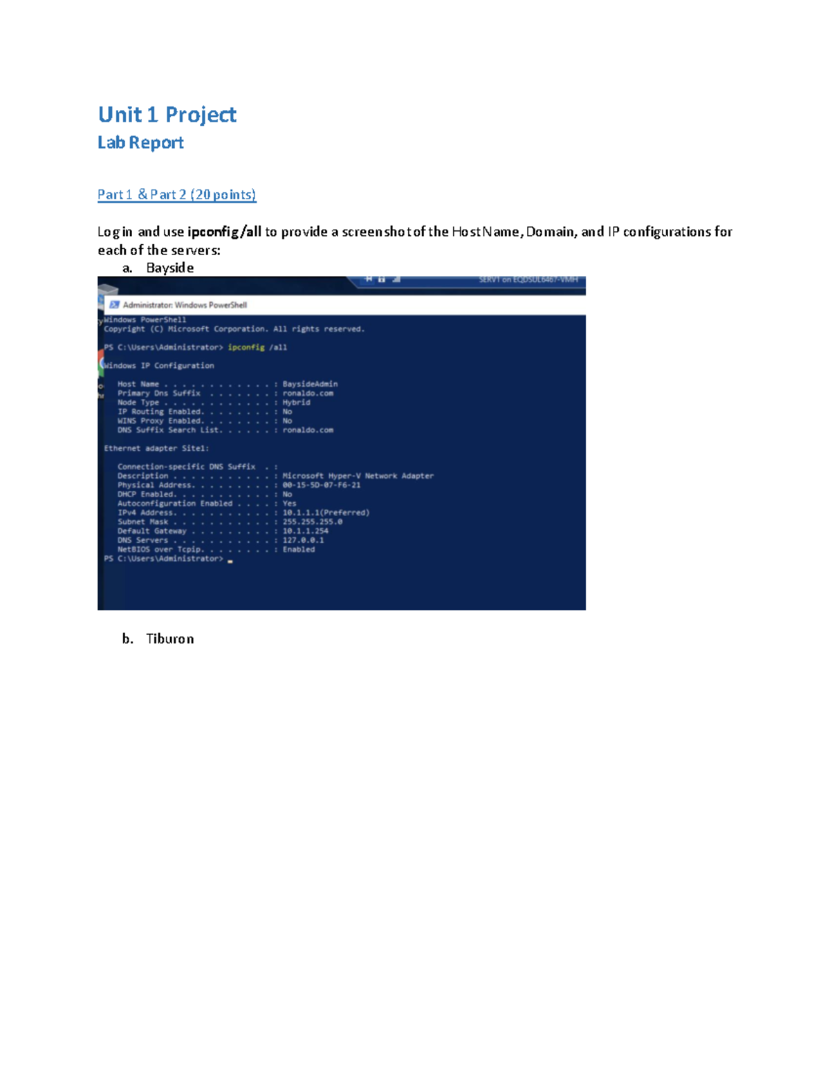 1.4 Project Implementation: Lab Report for Network Configurations - Studocu