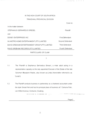 Notice of Set down and guidelines - SU 11-Class exercise What to know ...