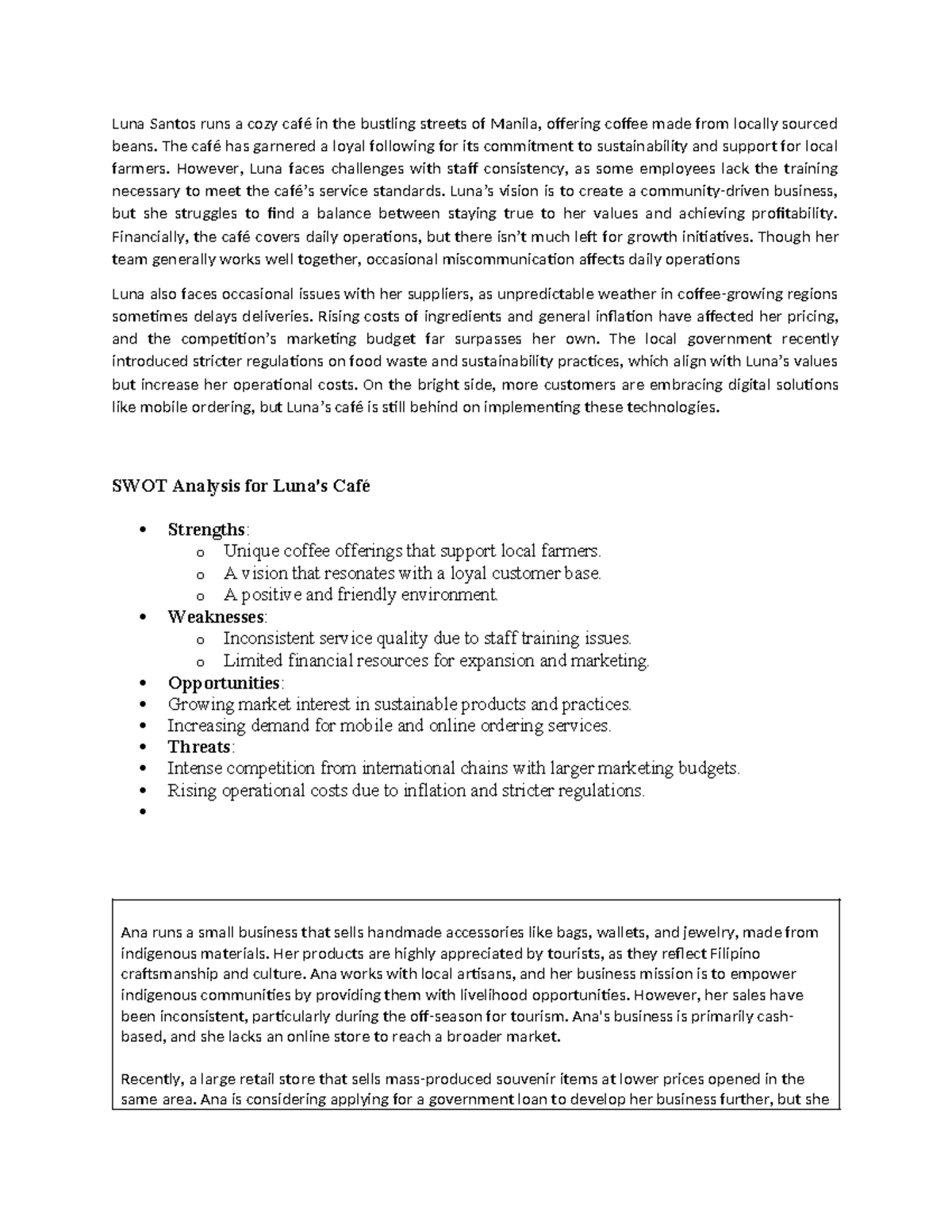 SWOT and PEST Analysis of Local Businesses in Manila - Studocu