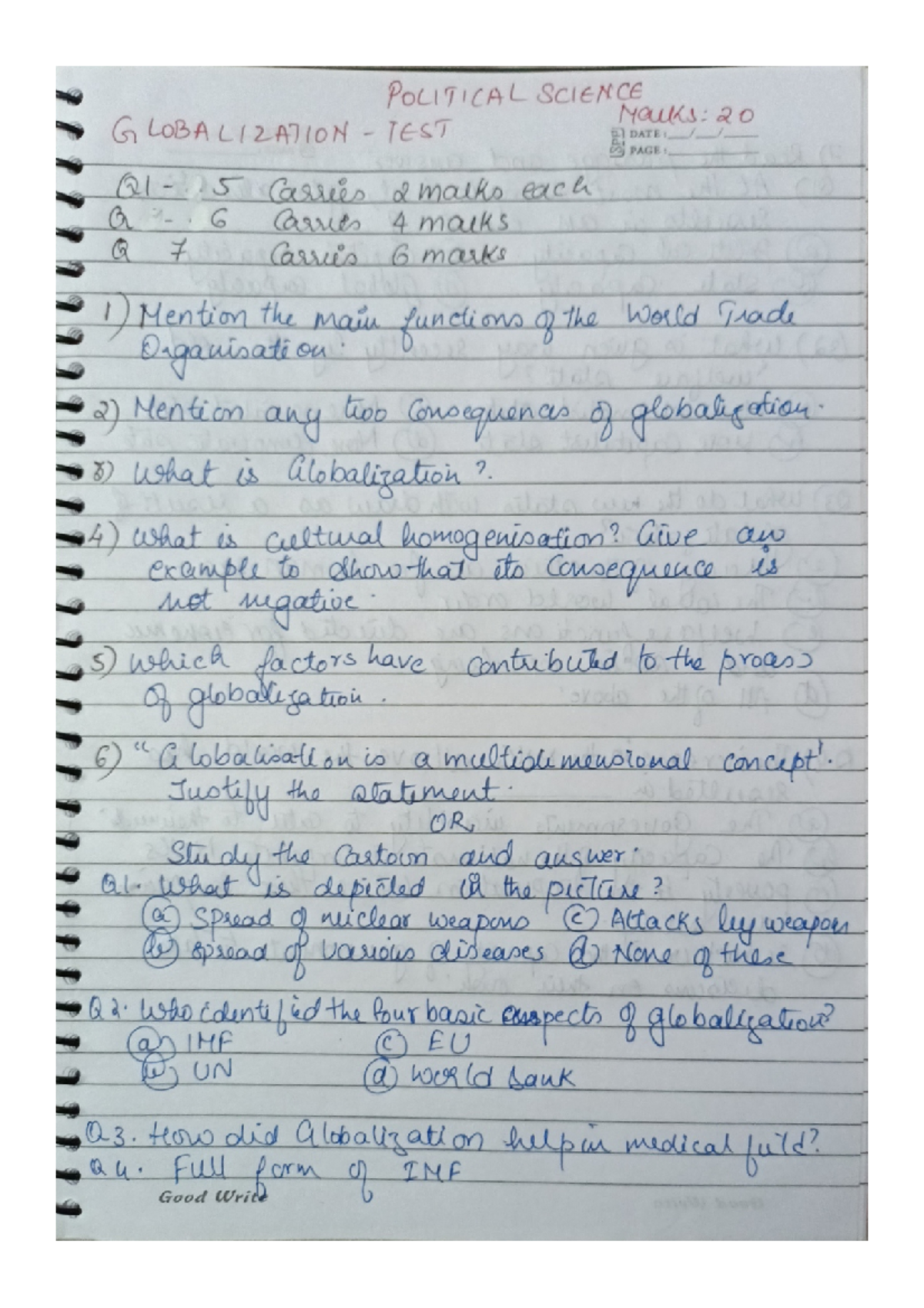 Gr 12 Political Science - Globalization Test Notes - Studocu