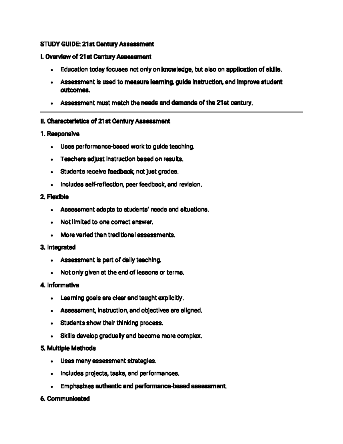 Study Guide: 21st Century Assessment (EDU 101) - Studocu