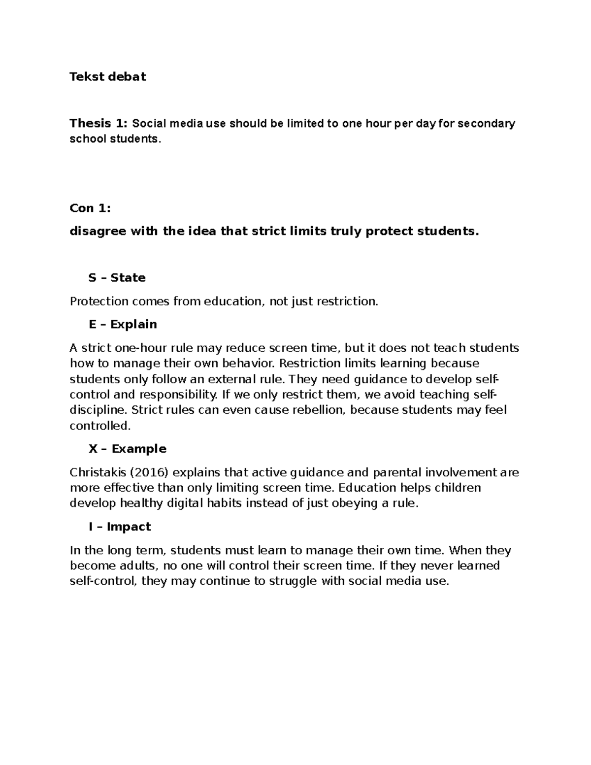 Debate Text: Social Media Limits and School Uniforms - ENG 101 ...