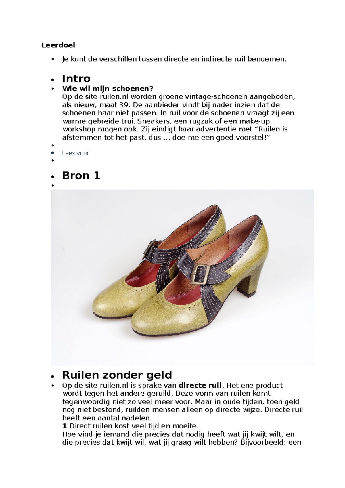 Eco 1 - 1.3 Directe vs Indirecte Ruil: Voor- en Nadelen - Studeersnel