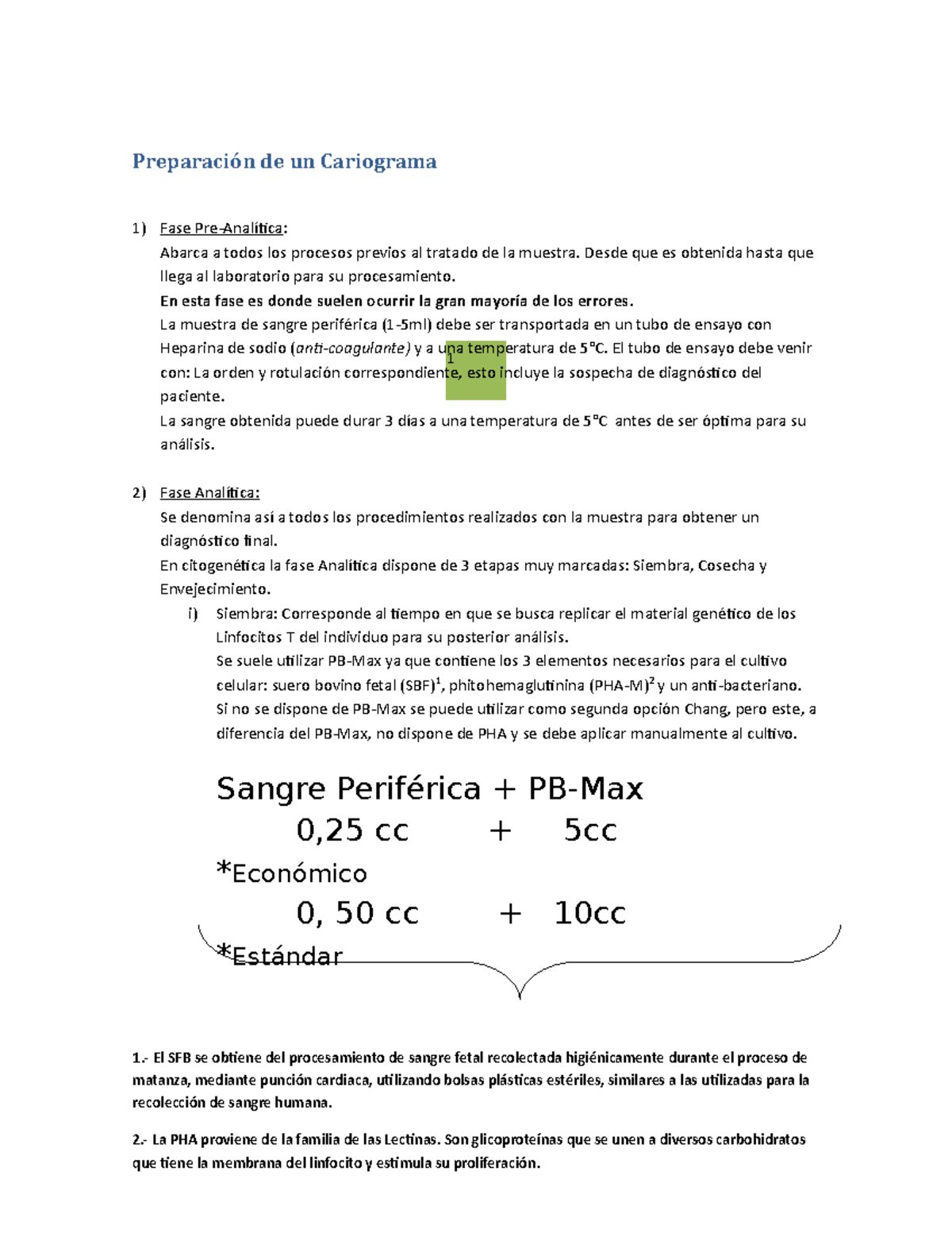 Preparación y Bandeo de Cariograma: Fases y Técnicas Esenciales - Studocu
