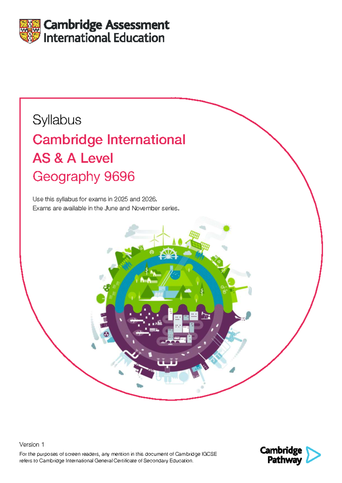 Cambridge International AS A Level Geography 9696 Syllabus for 2025 ...