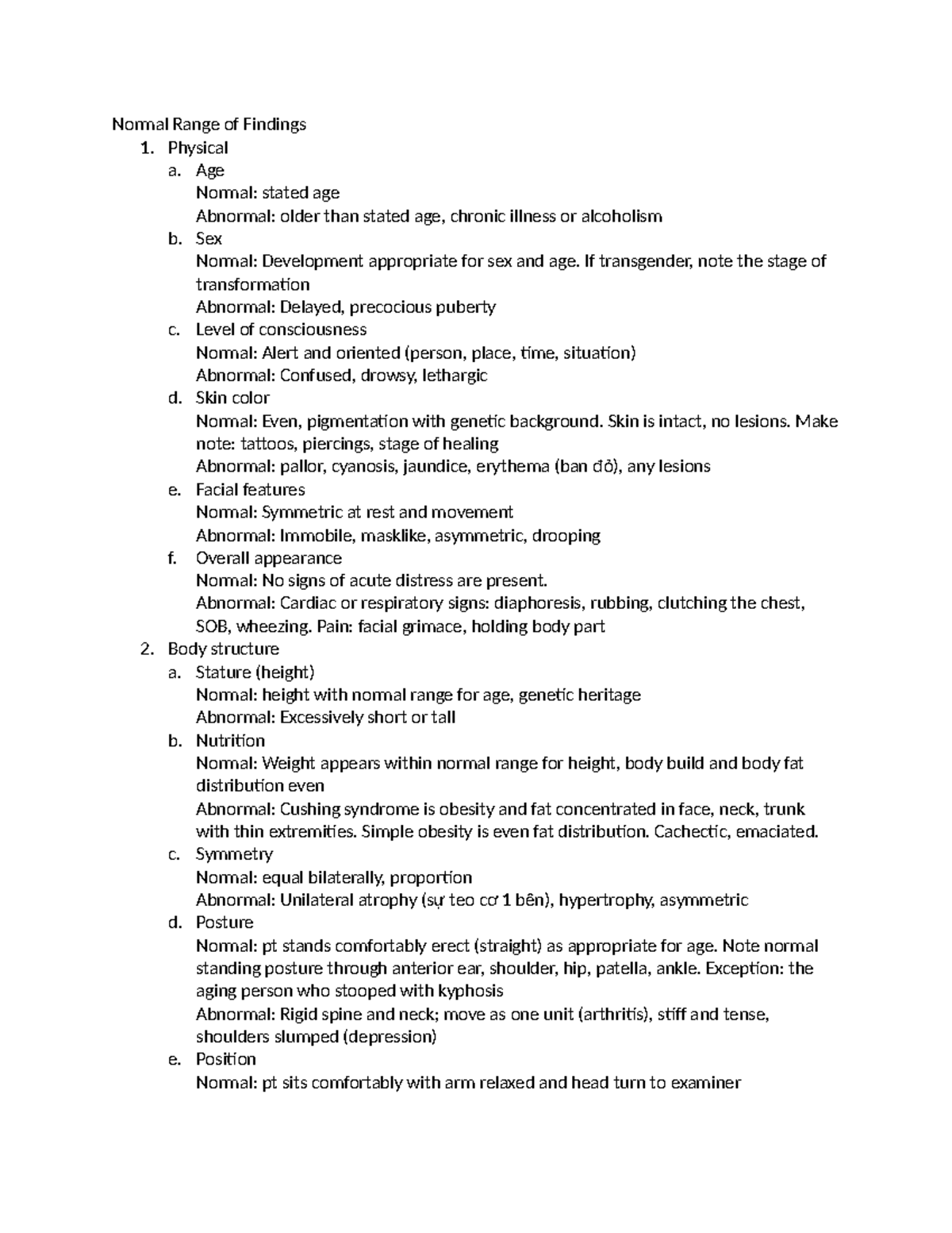 N344 Chapter 9: Normal Range of Physical Findings - Studocu