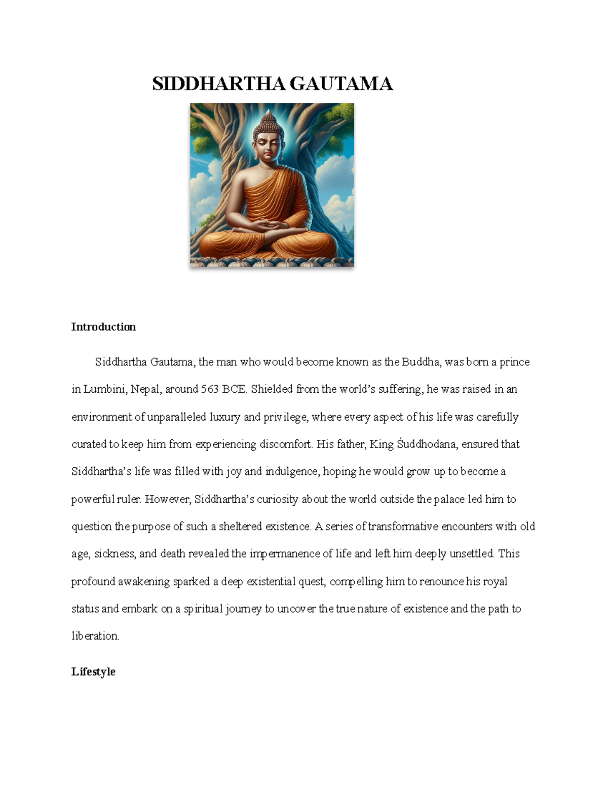 Siddhartha Gautama: His Life, Teachings, and Legacy - Essay Notes - Studocu