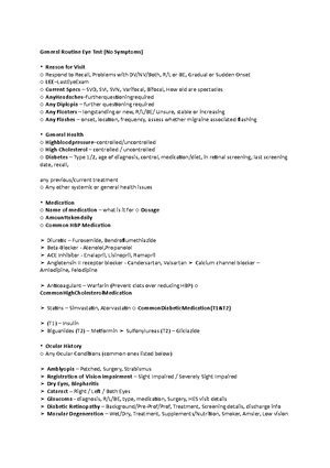 RBV Important Notes on Esophoria and Exophoria Classifications - Studocu