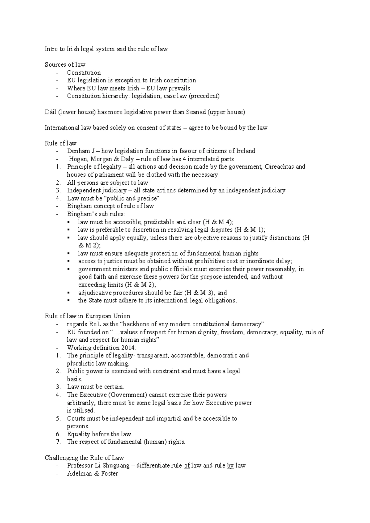 **Introduction to the Irish Legal System (IL100) - Sources of Law ...