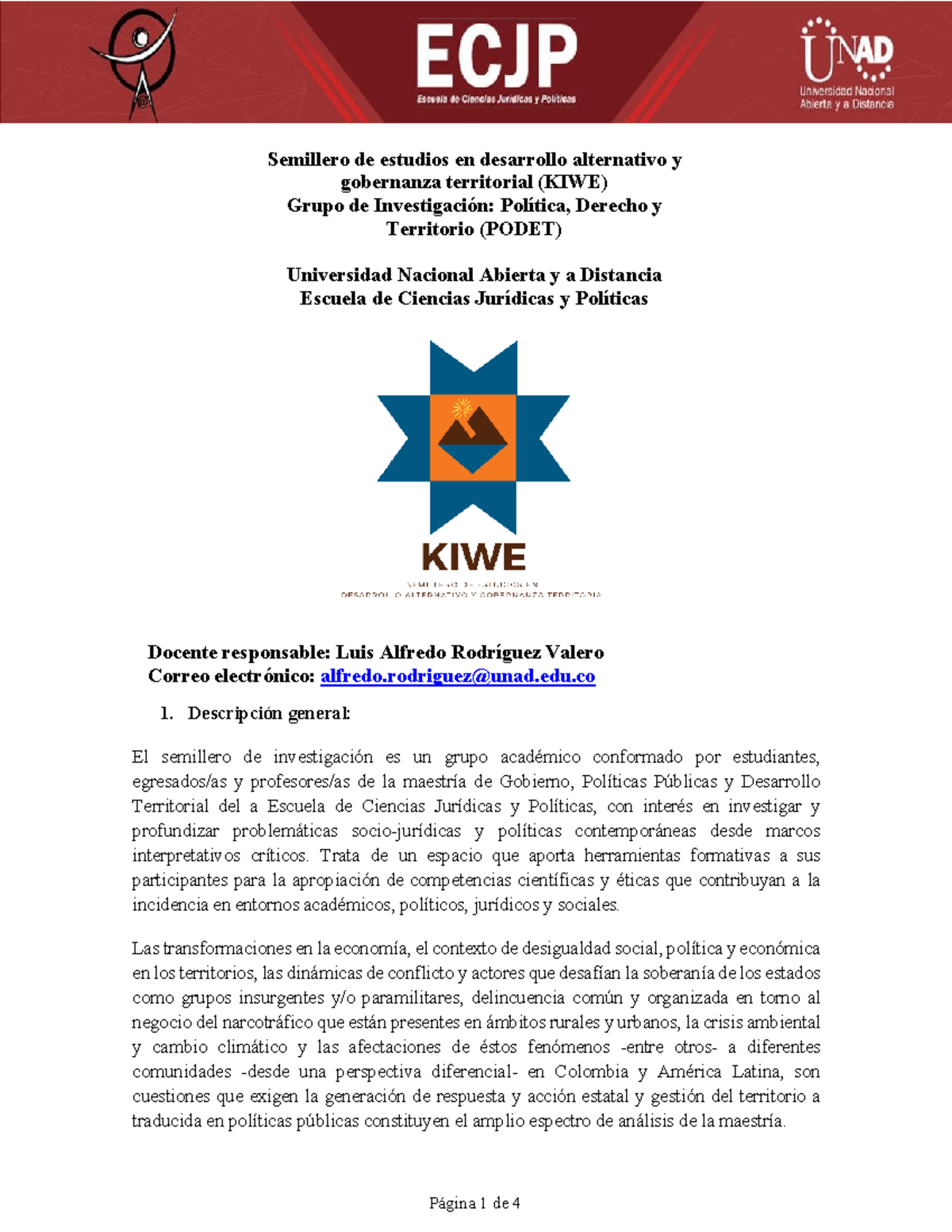 Presentación del Semillero KIWE 2023 - ECJP - Studocu