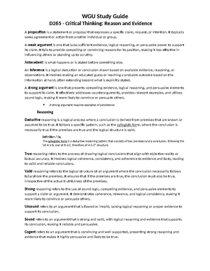 [Solved] What is an inductive argument a One where the premises are - Critical Thinking: Reason ...