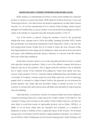 Background of Padini - Background of Padini Padini Holdings Berhad is a ...