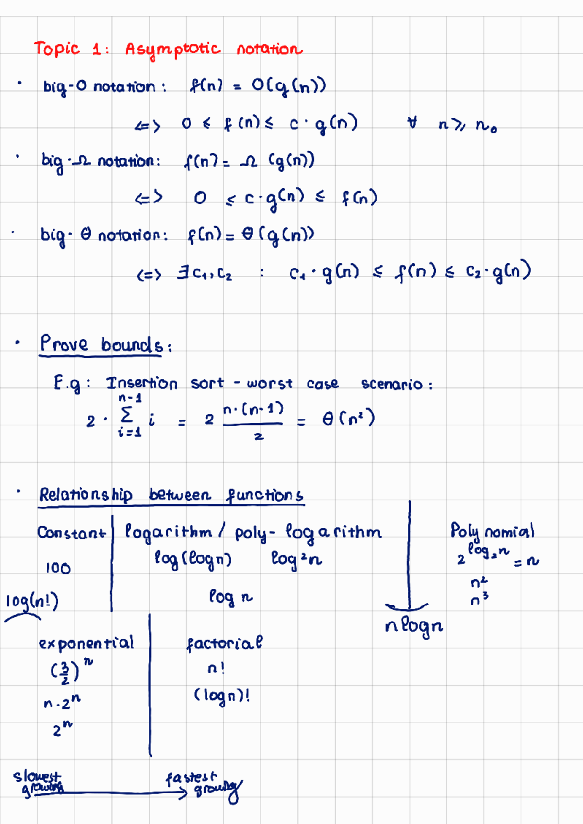 CSE 310 Test 1 Review: Asymptotic Notation and Algorithms - Studocu