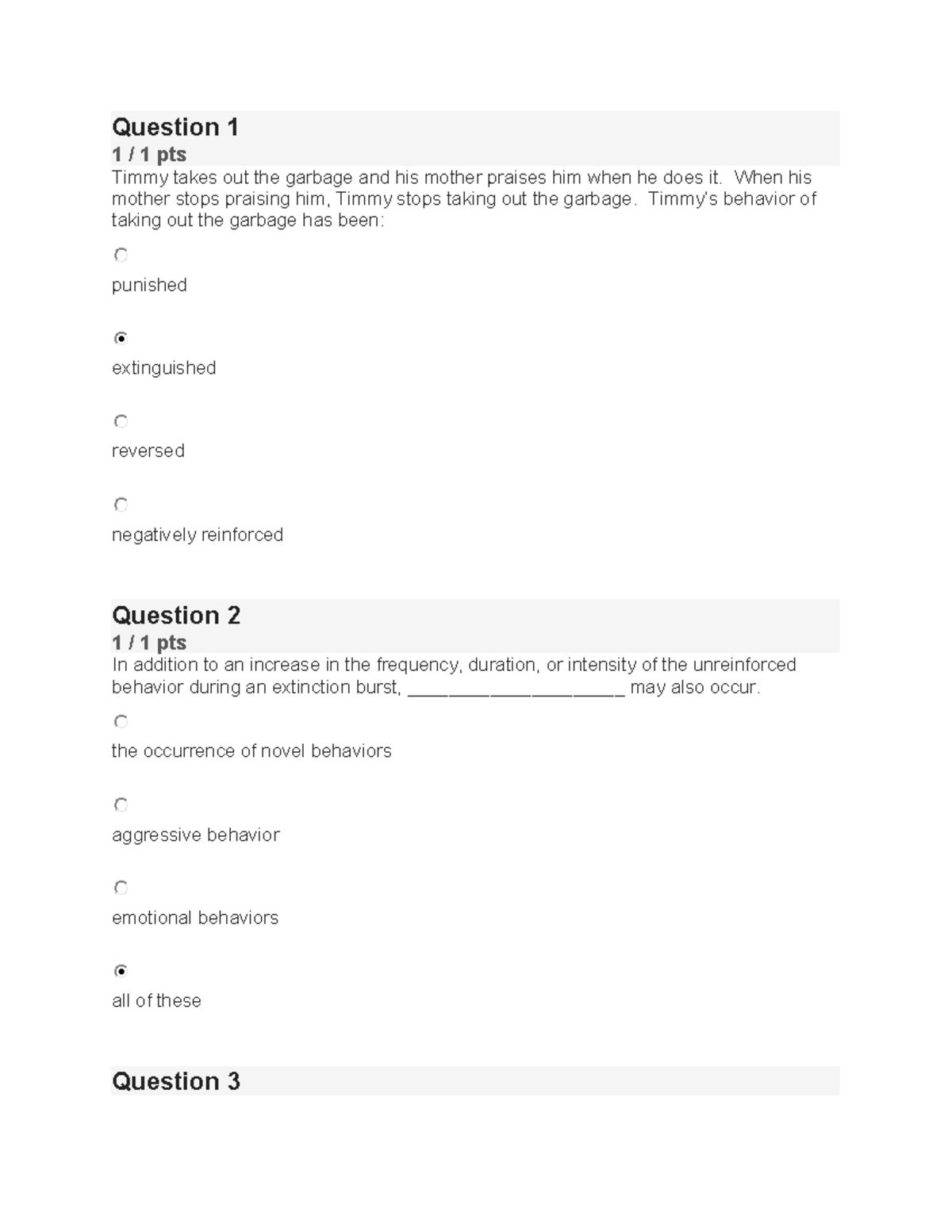Psychology 101: Quiz on Behavior Modification Concepts - Studocu