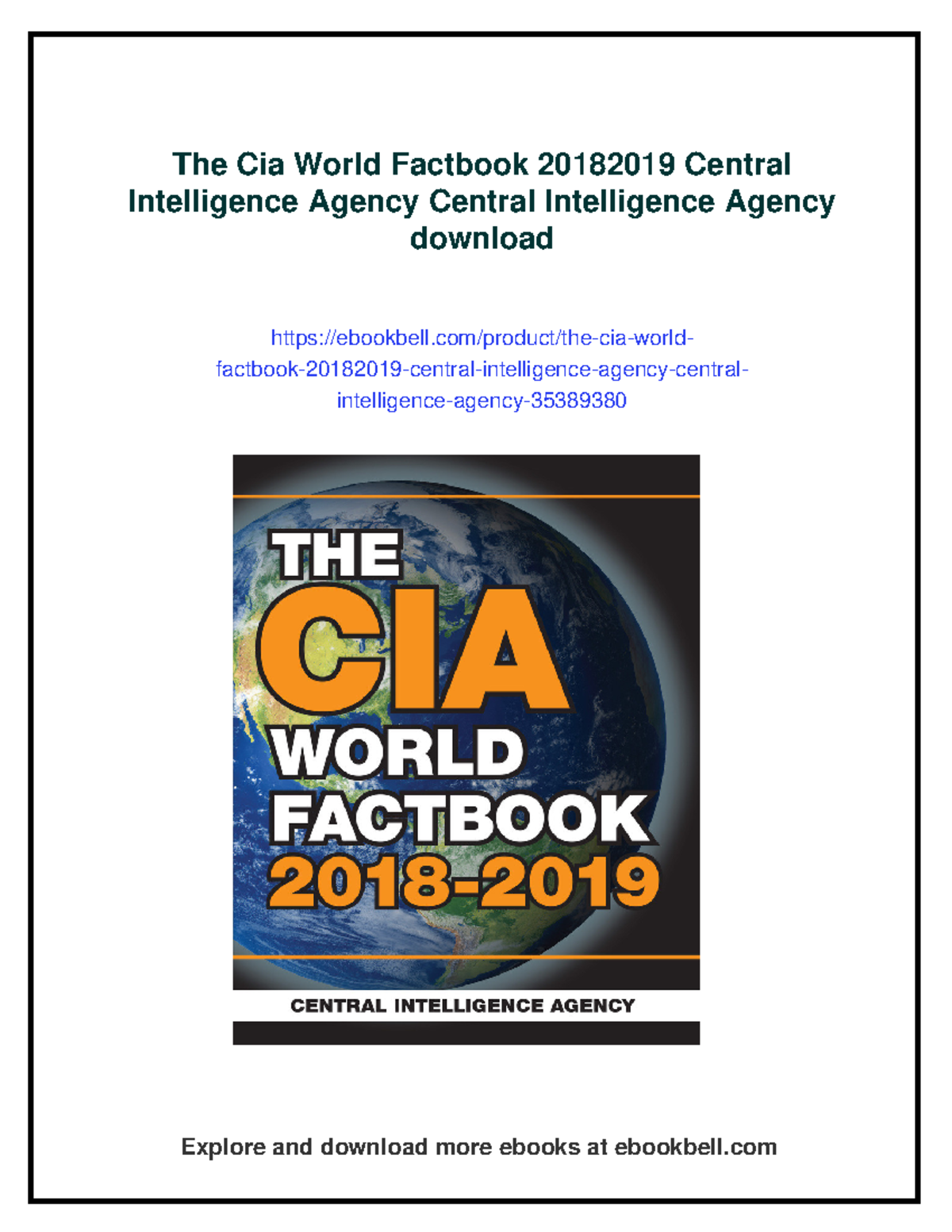 CIA World Factbook 2018-2019: Insights and Analysis - Studocu