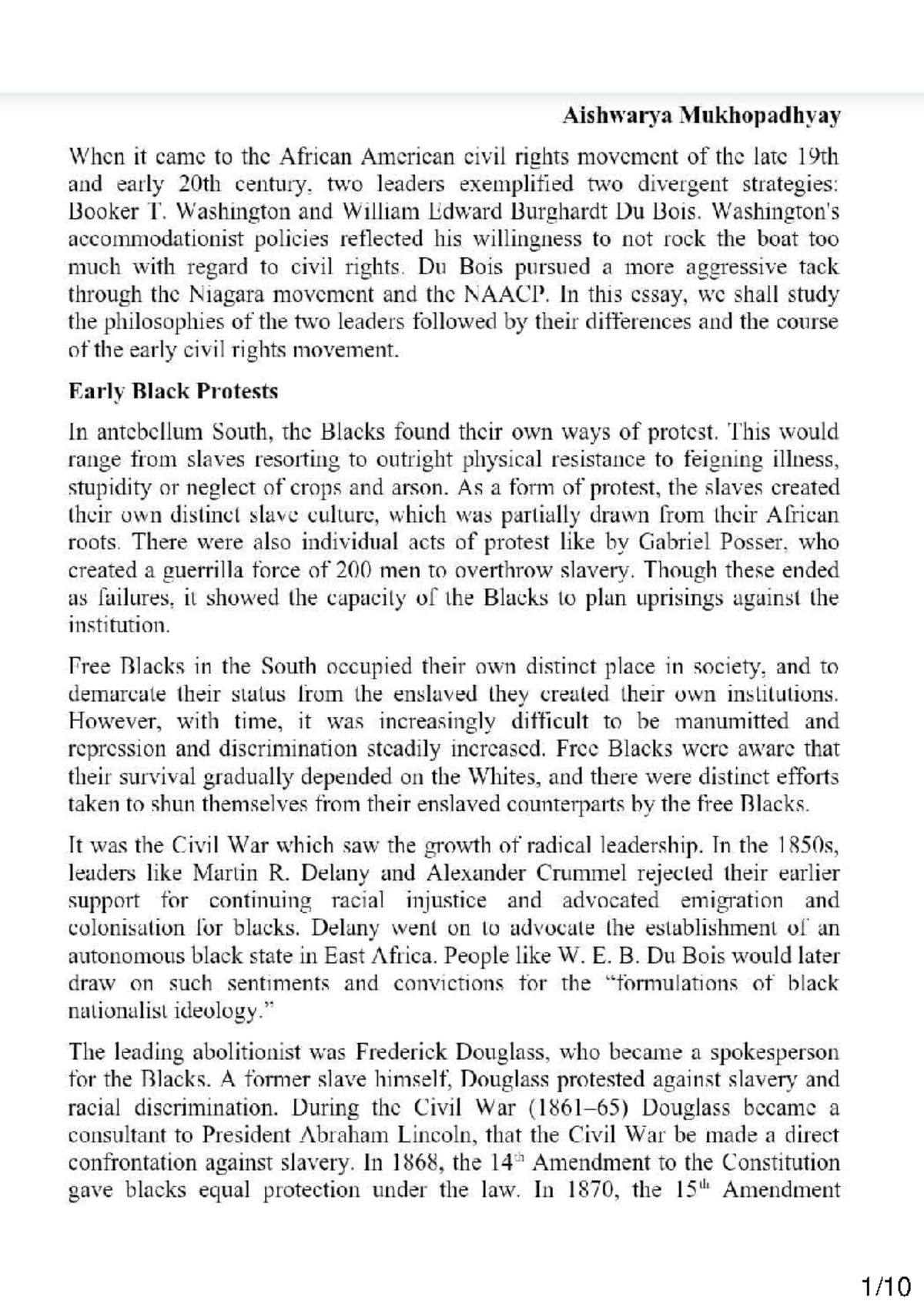 Civil Rights Strategies: Washington vs. Du Bois (HUSA Notes) - Studocu