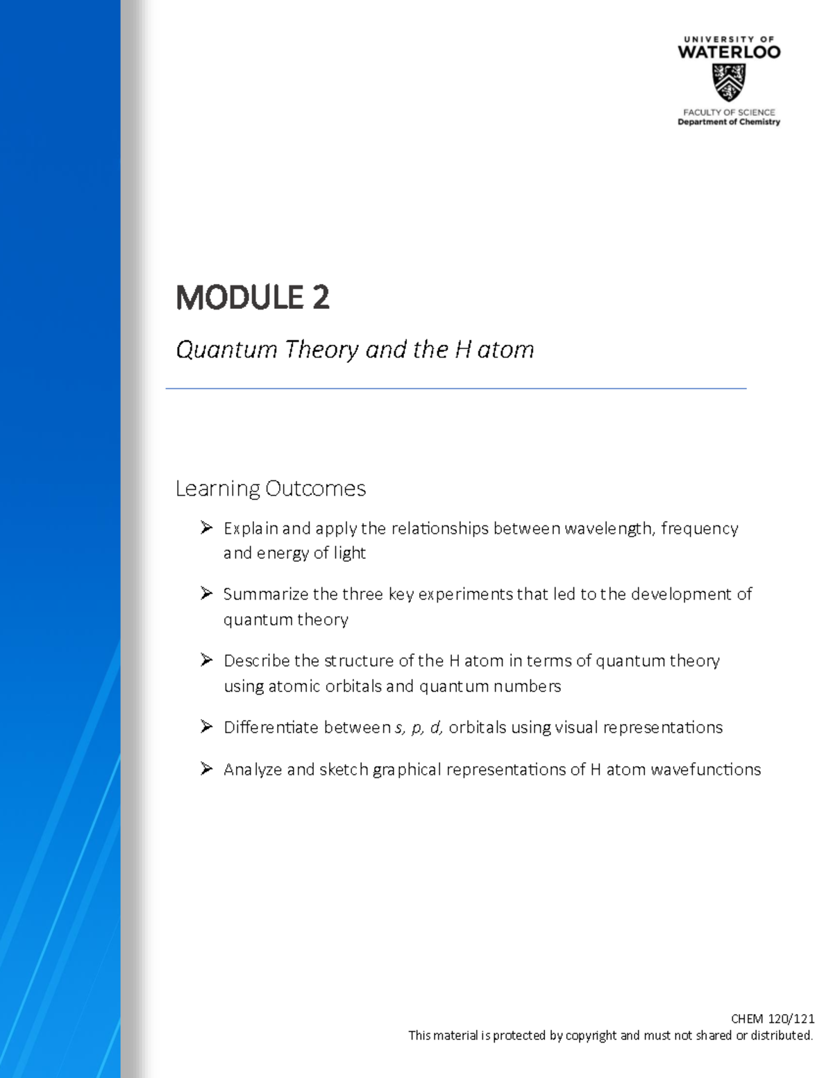 CHEM F25 Final Exam: Quantum Theory & the Hydrogen Atom Overview - Studocu