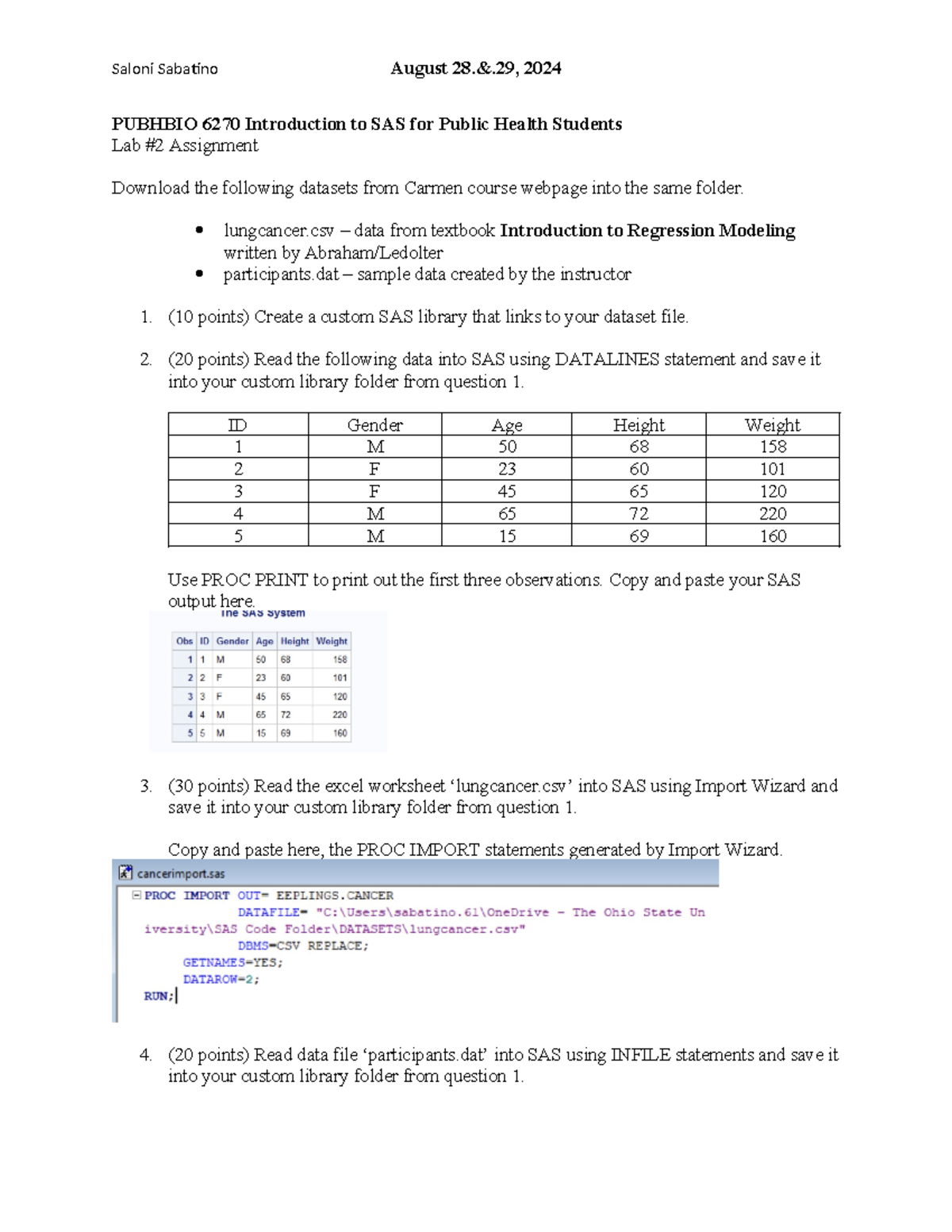 Lab 2 Assignment - This is Lab #2! - Saloni Sabatino August 28.&.29 ...
