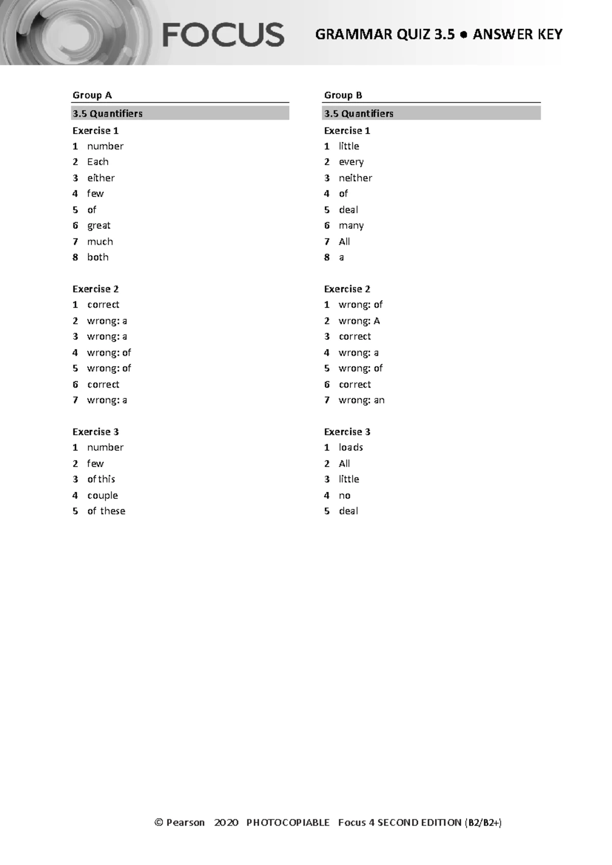 Focus 4 2E Grammar Quiz Unit 2.5: Relative Clauses Group B - Studocu