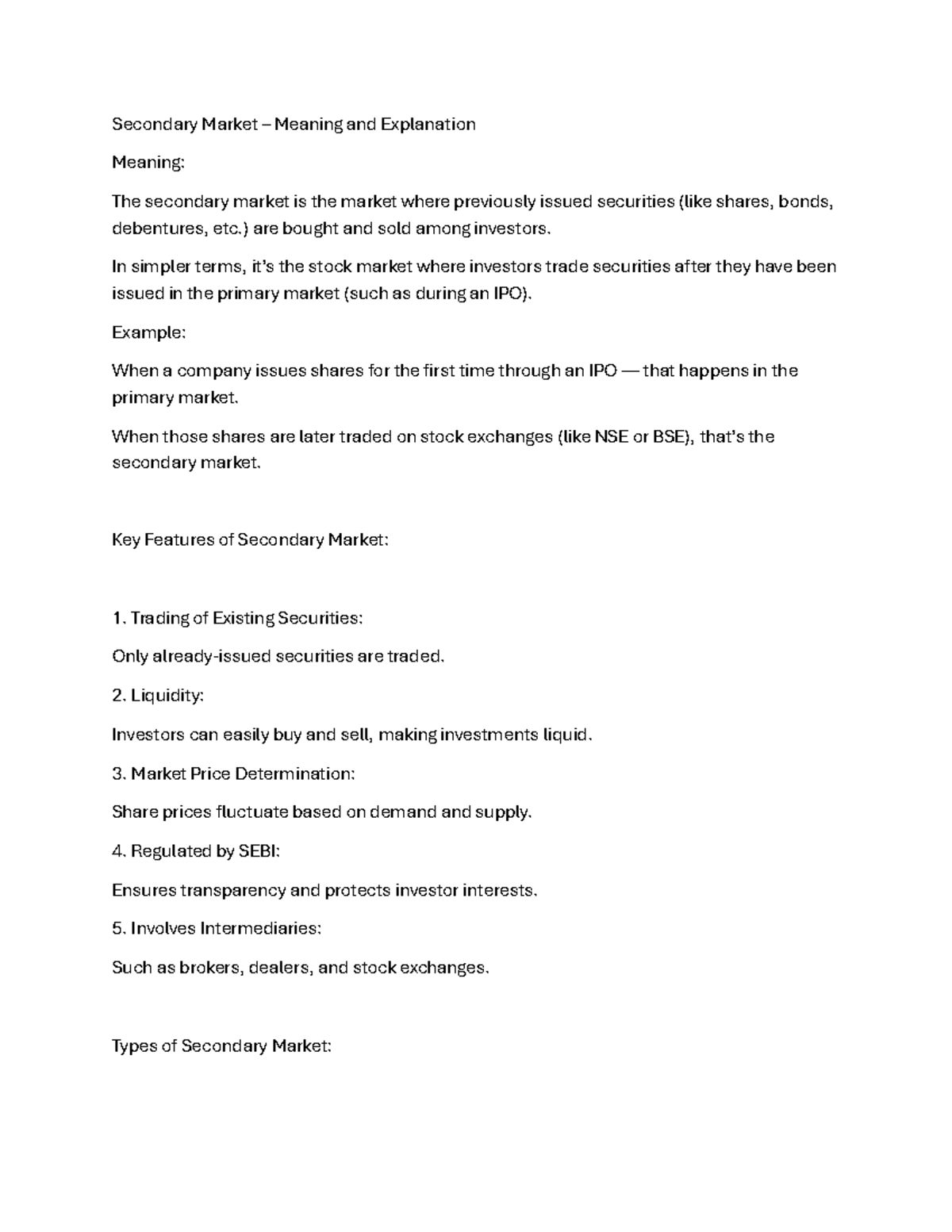 Module 2 CMO - Secondary Market Overview and Key Concepts - Studocu