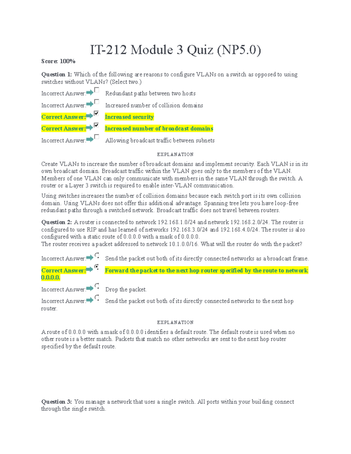 IT-212 Module 3 Quiz (NP5.0) - TESTOUT - IT-212 Module 3 Quiz (NP5 ...