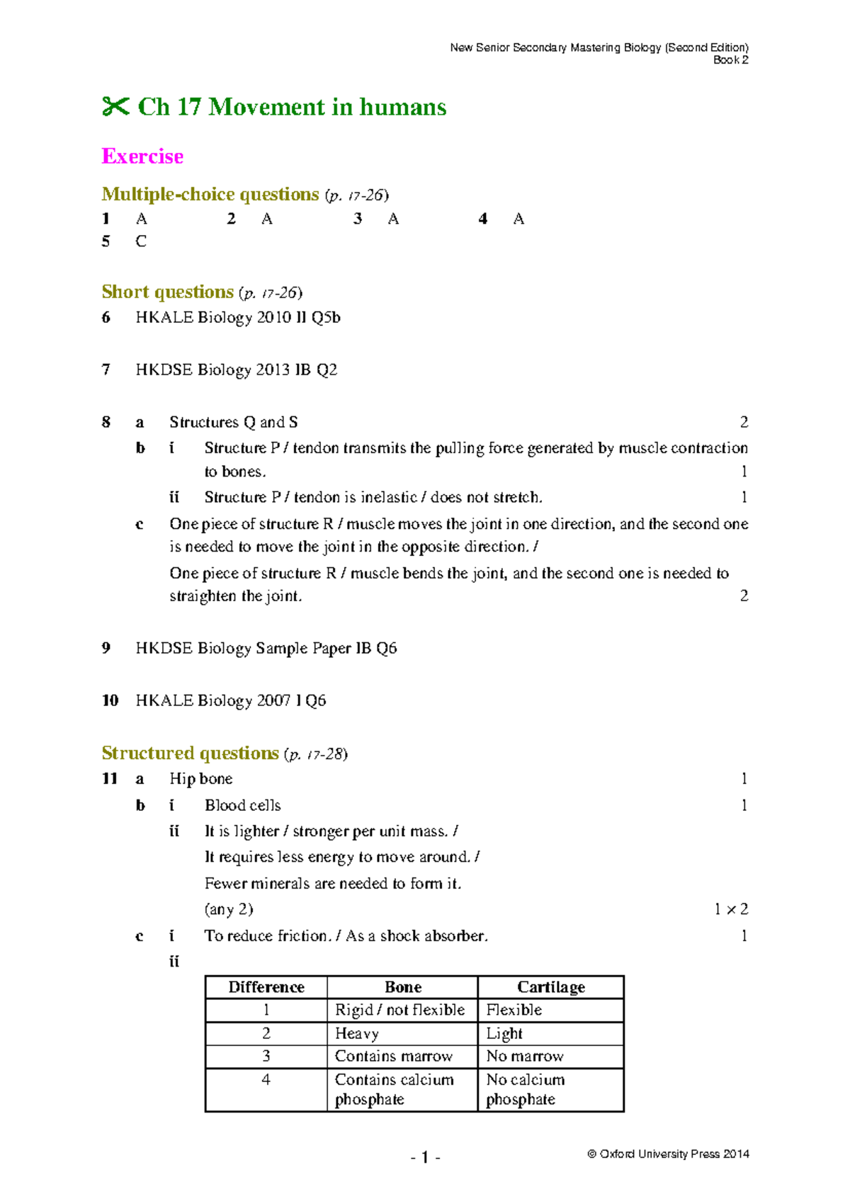 Ch17Textbook answer - New Senior Secondary Mastering Biology (Second ...