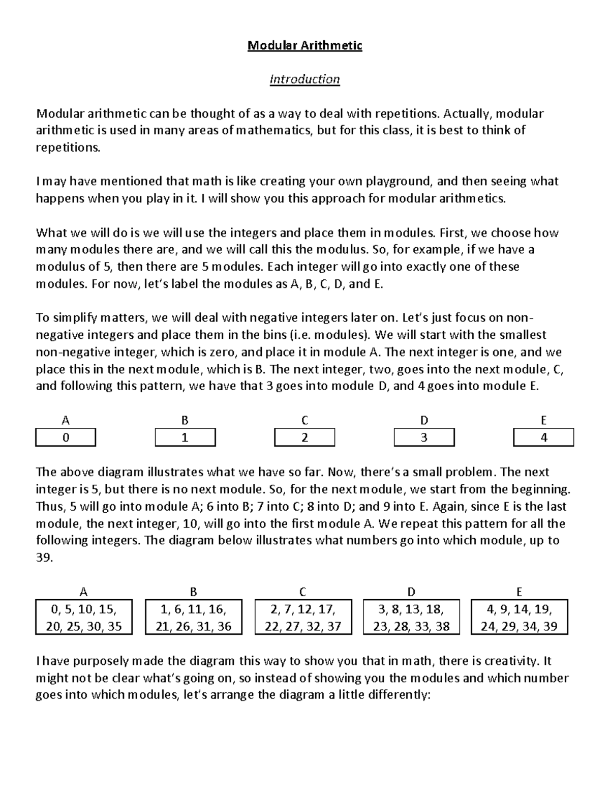 Modular Arithmetic Notes: Understanding Congruence and Residues - Studocu