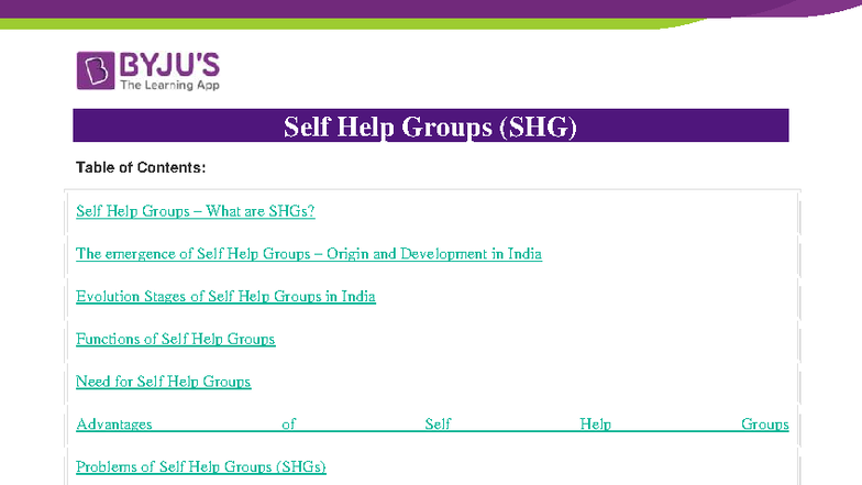 Self Help Groups (SHG) in India: Evolution, Functions, and Challenges ...