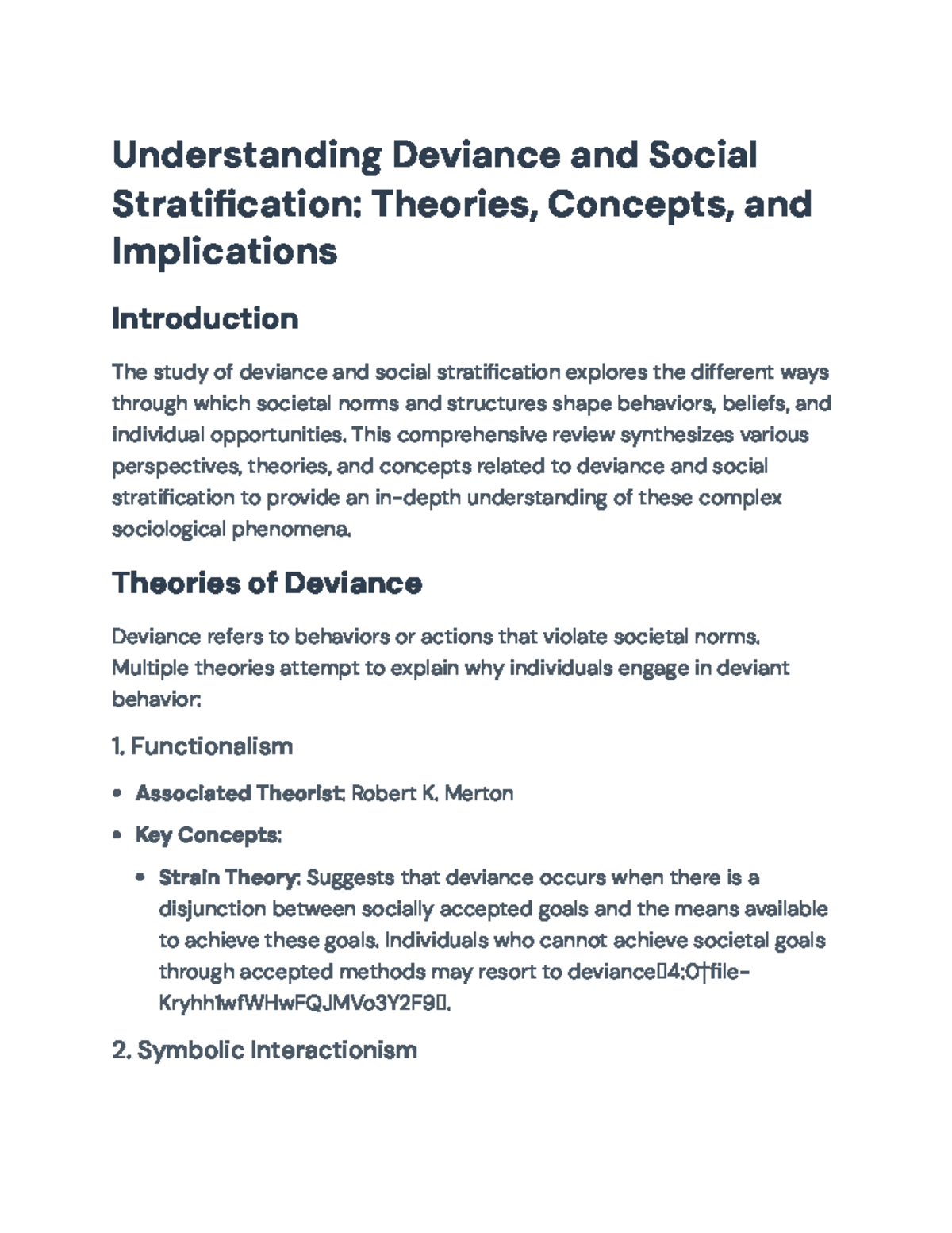 Understanding Deviance and Social Stratification: Theories and Impact ...