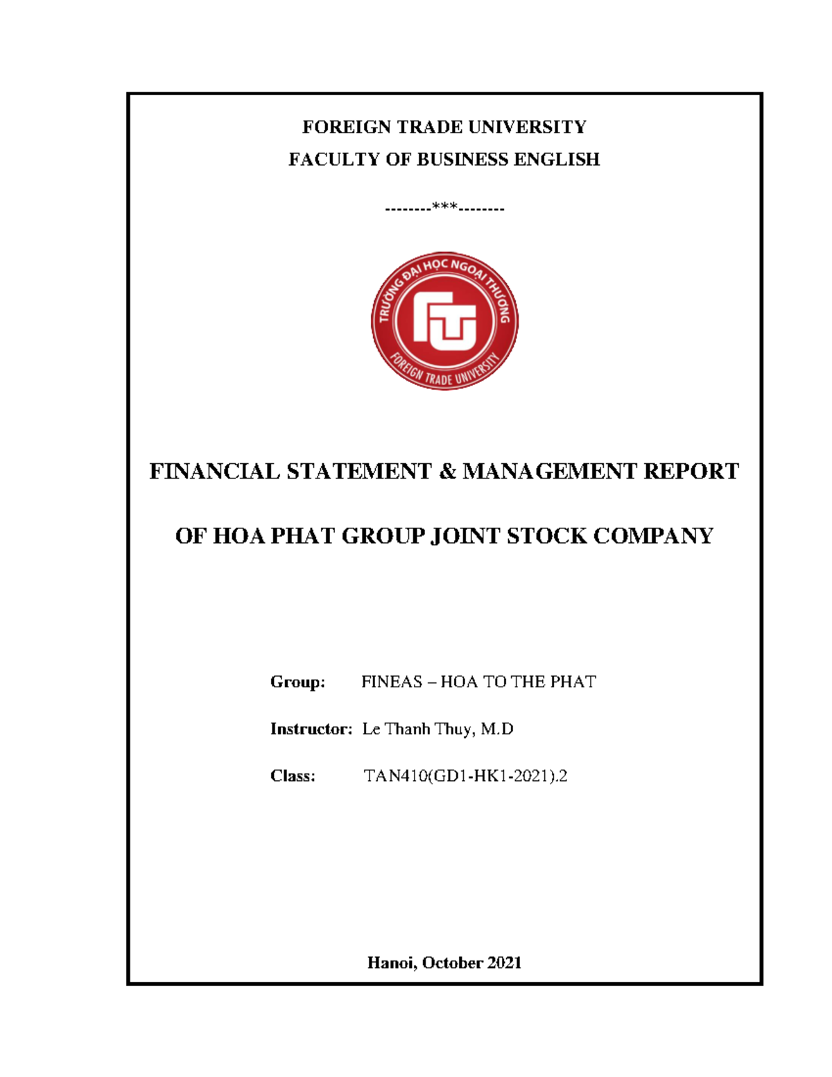 Hoa-Phat Financial-Statement-Management-Report - Financial Reporting ...