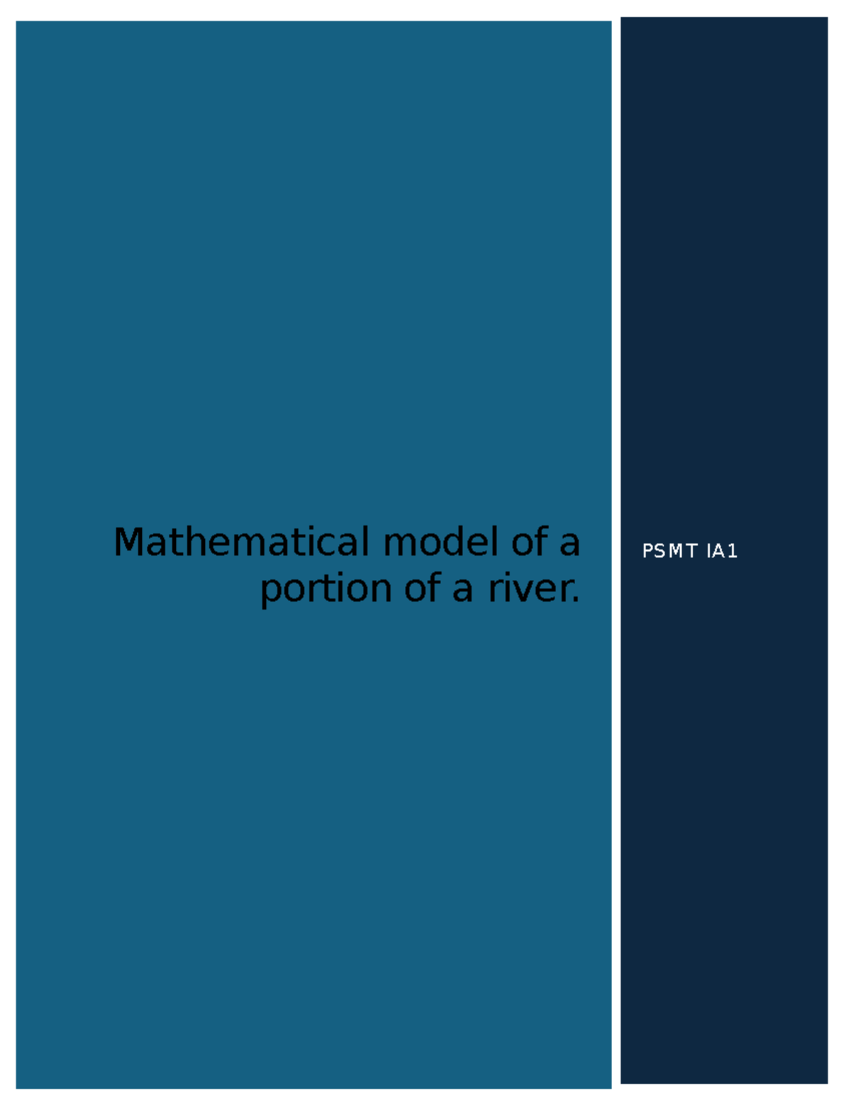 Mathematical Methods Final IA1 Marks-Wynne S - Mathematical model of a ...