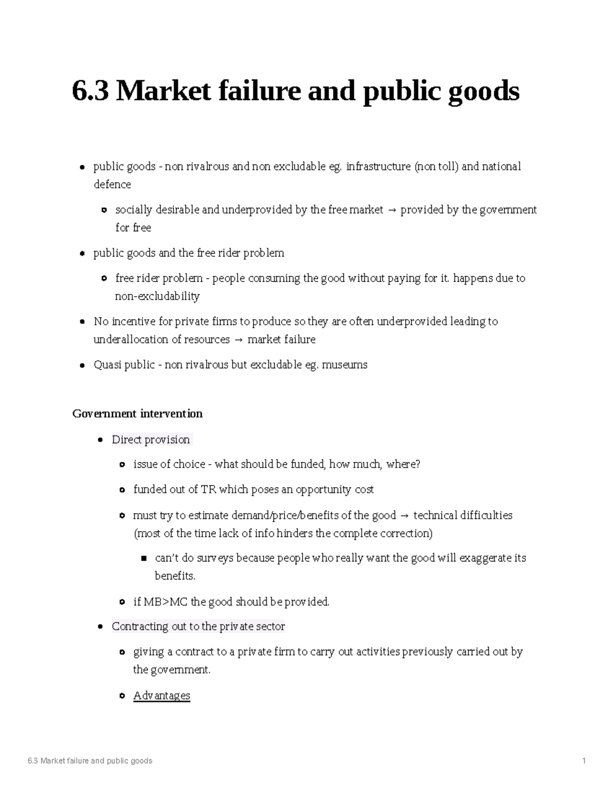 Market Failure & Public Goods Analysis (ECO101: Final Exam Notes) - Studocu