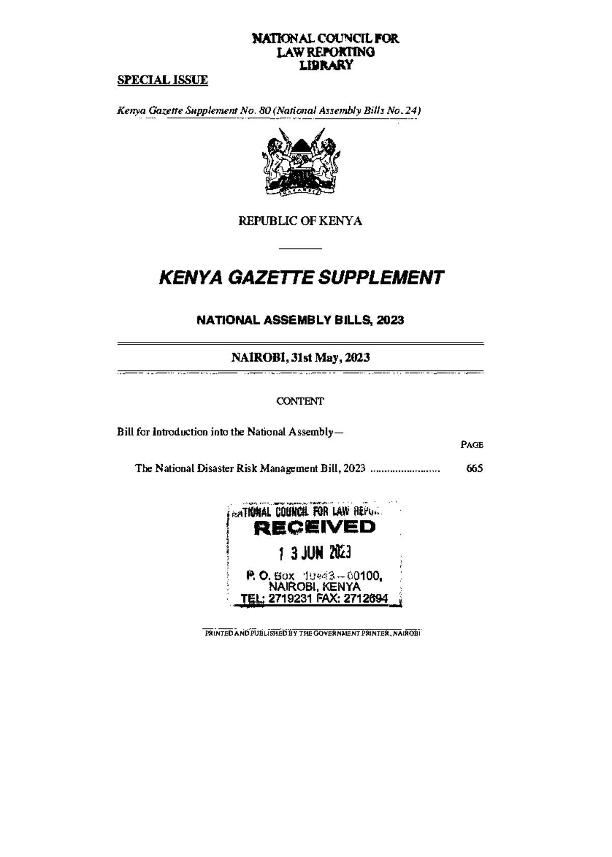 National Disaster Risk Management Bill, 2023: Key Provisions and ...