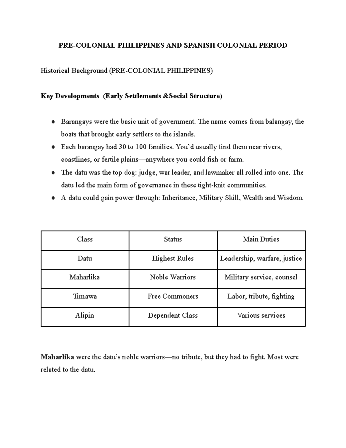 PHILIPPINES AND SPANISH COLONIAL PERIOD: Historical Background ...