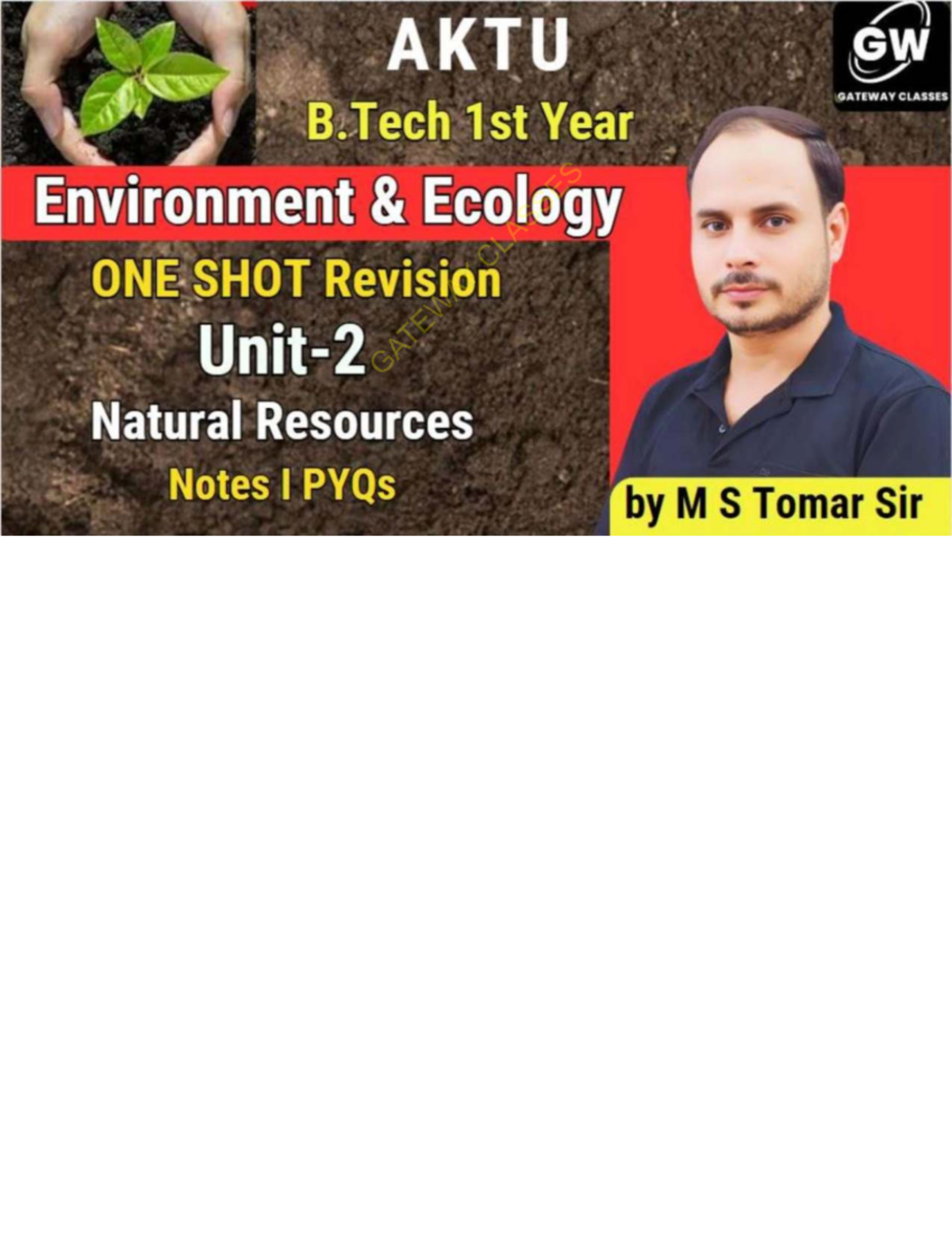 AKTU B.Tech 1st Year Environment & Ecology Revision Notes on Natural ...