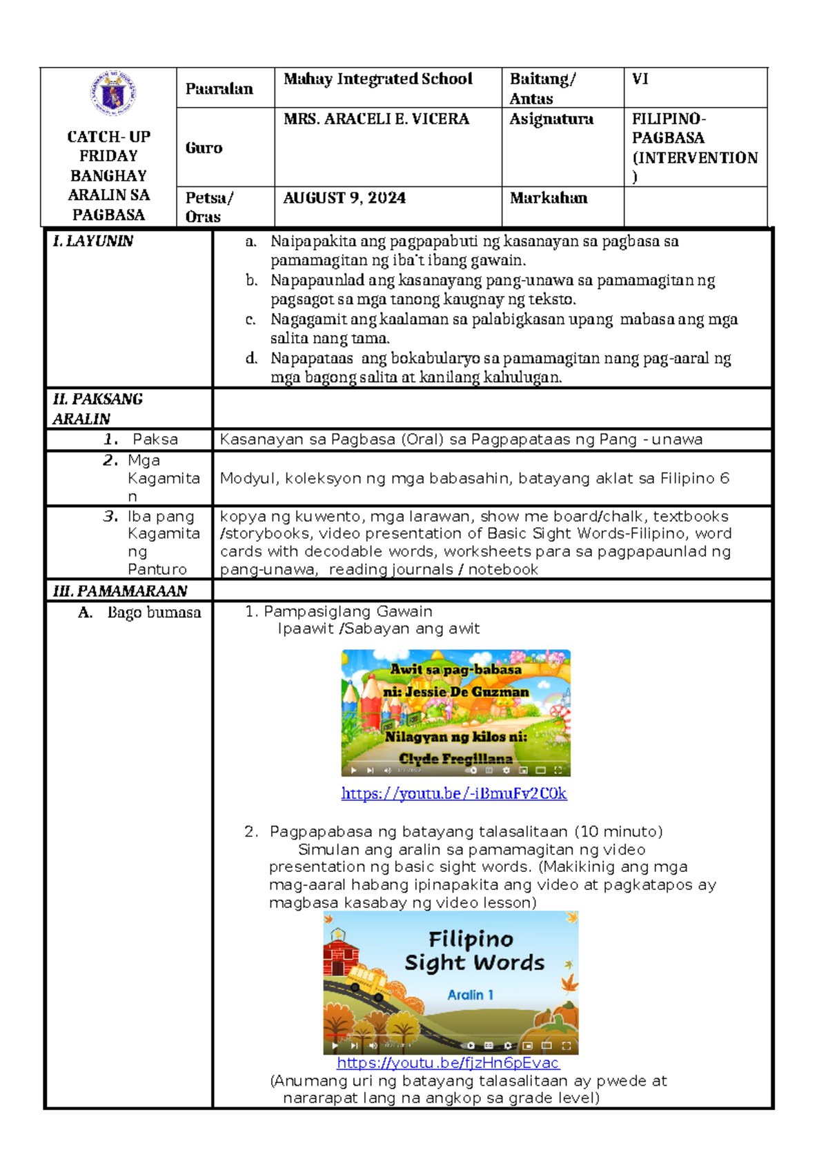 -Grade-6-Lesson-Plan-Catch-up-Friday Aug9 - CATCH- UP FRIDAY BANGHAY ...