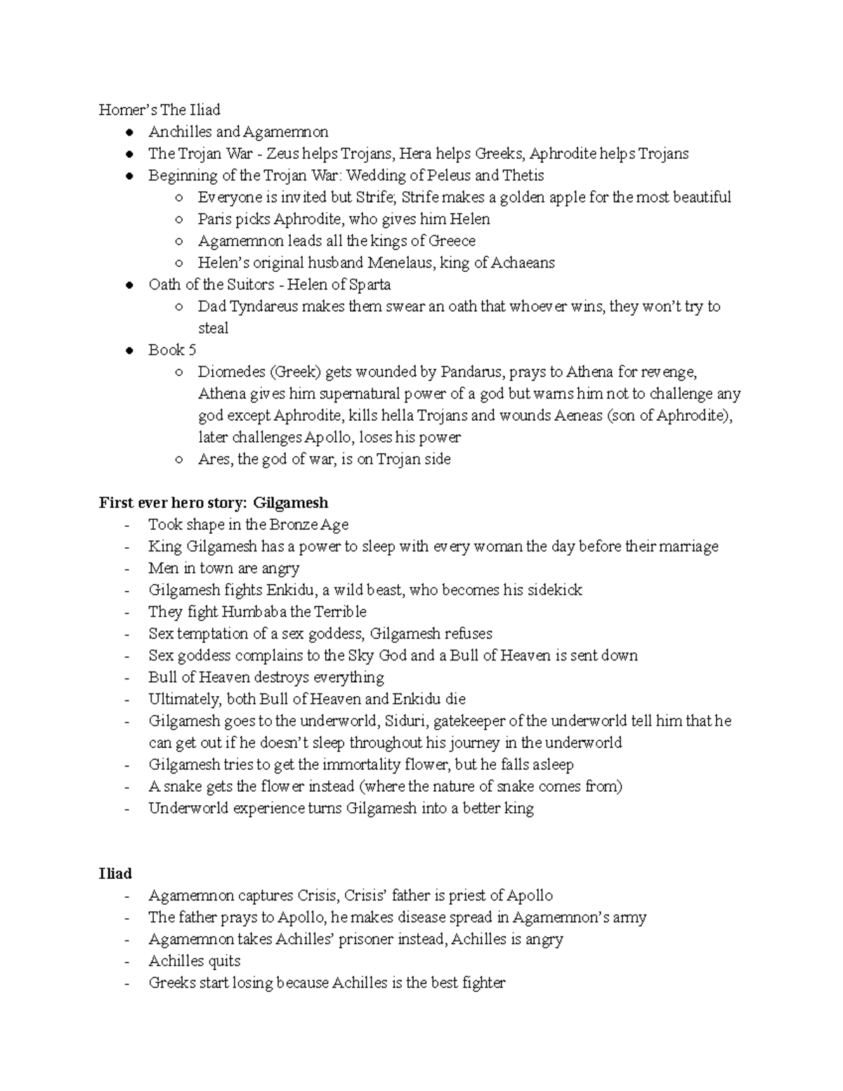 Final Exam Study Guide - The Iliad Anchilles and Agamemnon The Trojan ...