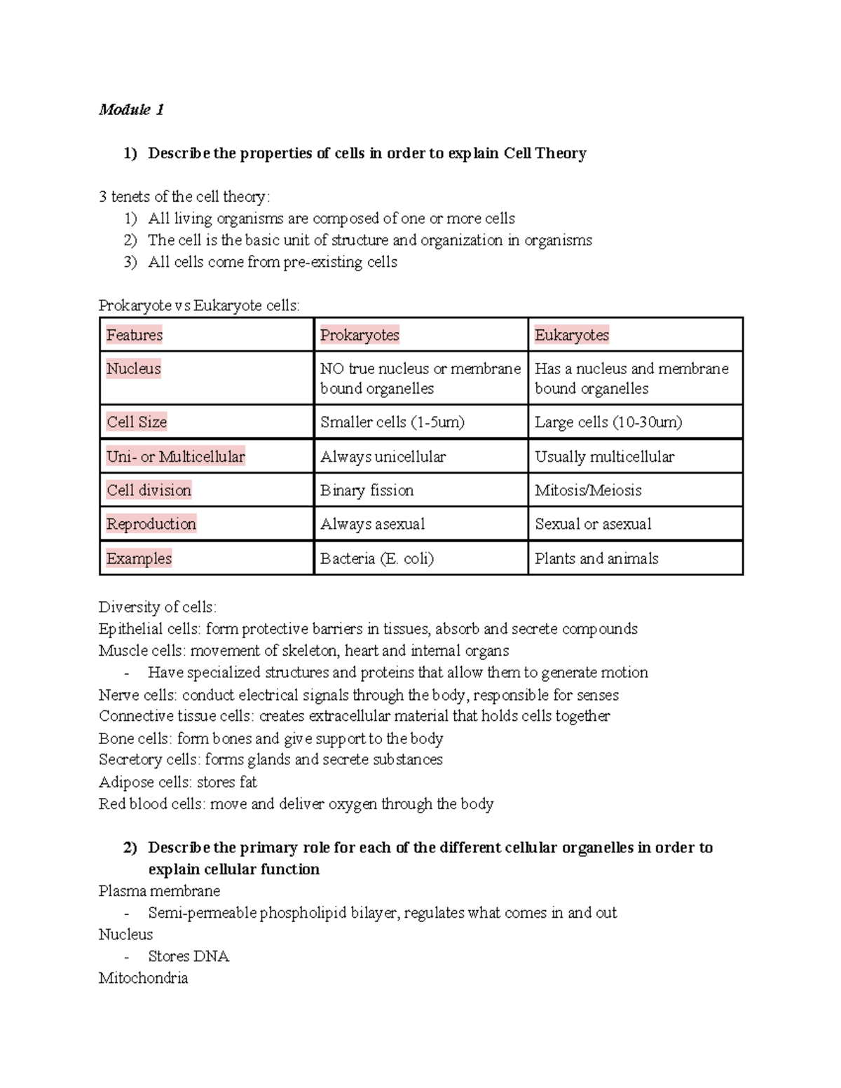 PHGY170 Final Exam Notes: Cell Theory, Organelles, and Metabolism - Studocu