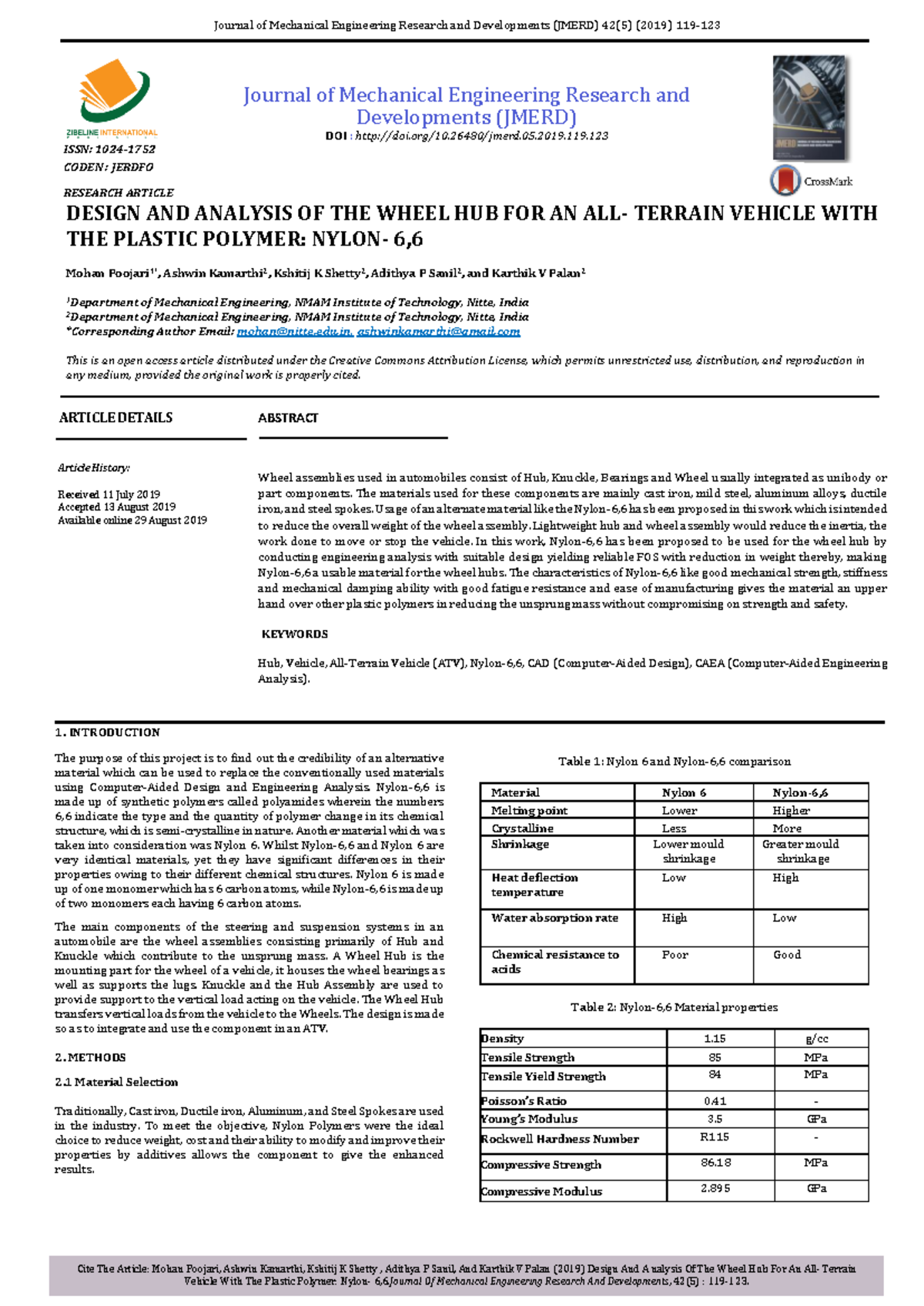 Design & Analysis of Wheel Hub for All-Terrain Vehicles (ATV) - Studocu