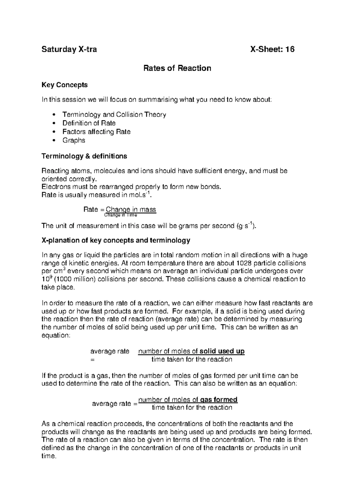 A Level Required Practical 3 - Investigating Reaction Rates - Studocu