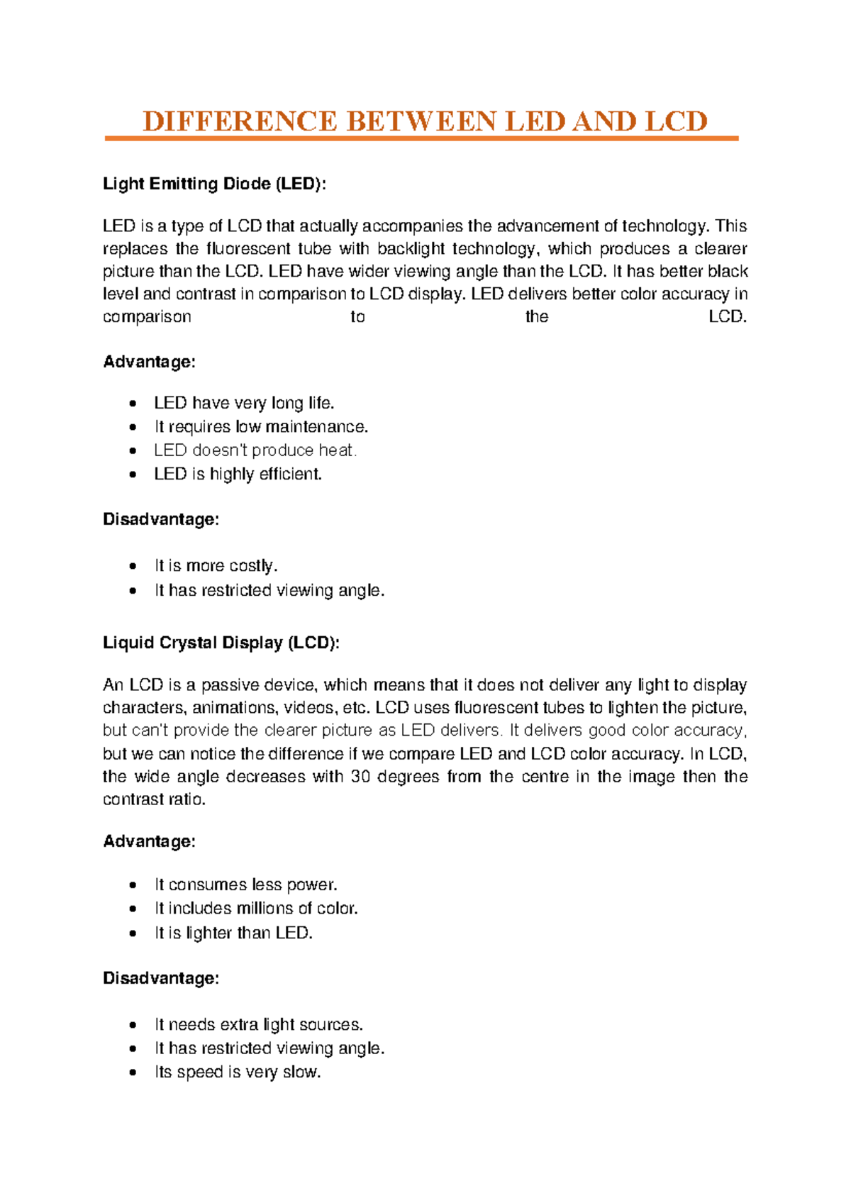 Comparison of LED vs LCD Technologies: Key Differences and Insights ...