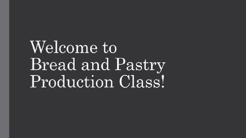 BPP 101: Minor and Major Recipes in Baking Techniques - Studocu